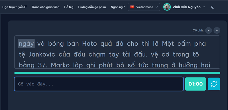 Test Vietnamese typing speed, practice typing with 10 fingers - Typing ...